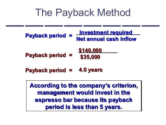 Investimenti - 7. Recupero Investimento Iniziale: Payback Method