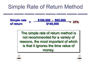 Investimenti - 8. Recupero Investimento Iniziale: Simple Rate of Return ...
