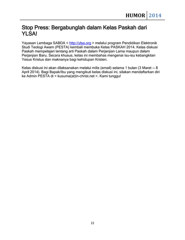 Manado humor 2014 | PDF