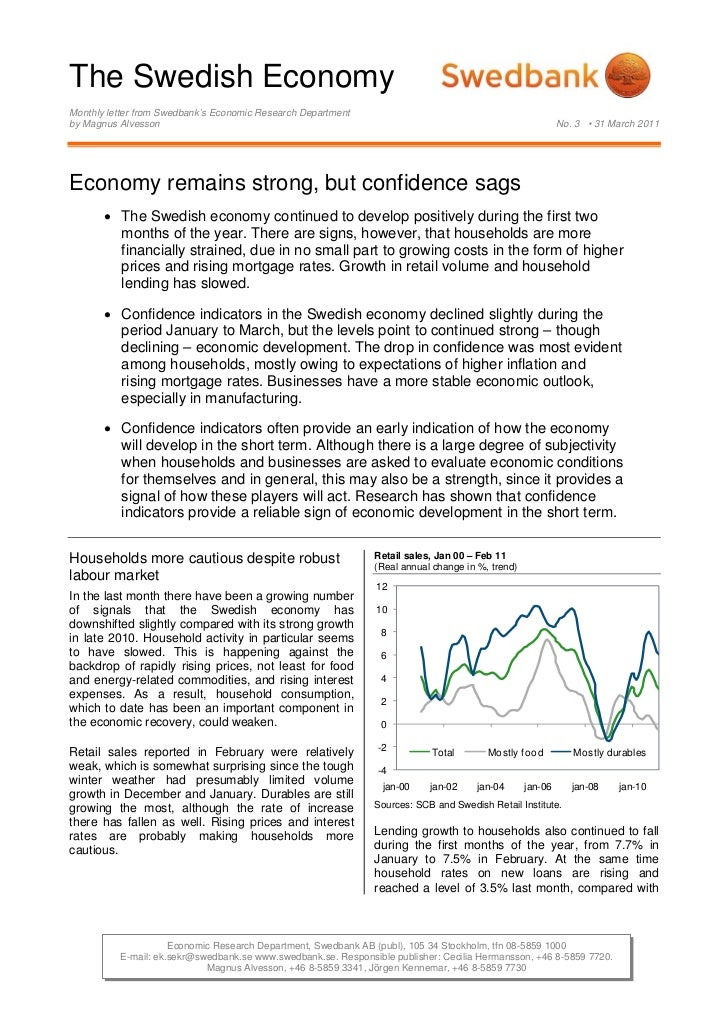 The Swedish Economy, No. 3, 31 March 2011
