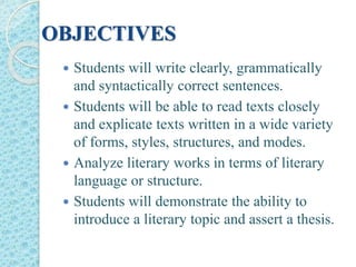English Language and Literature. | PPTX