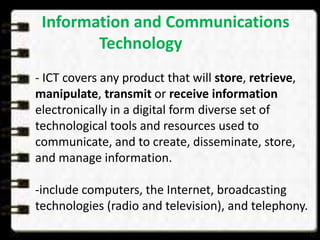 Computer as Information in Communication Technology | PPTX