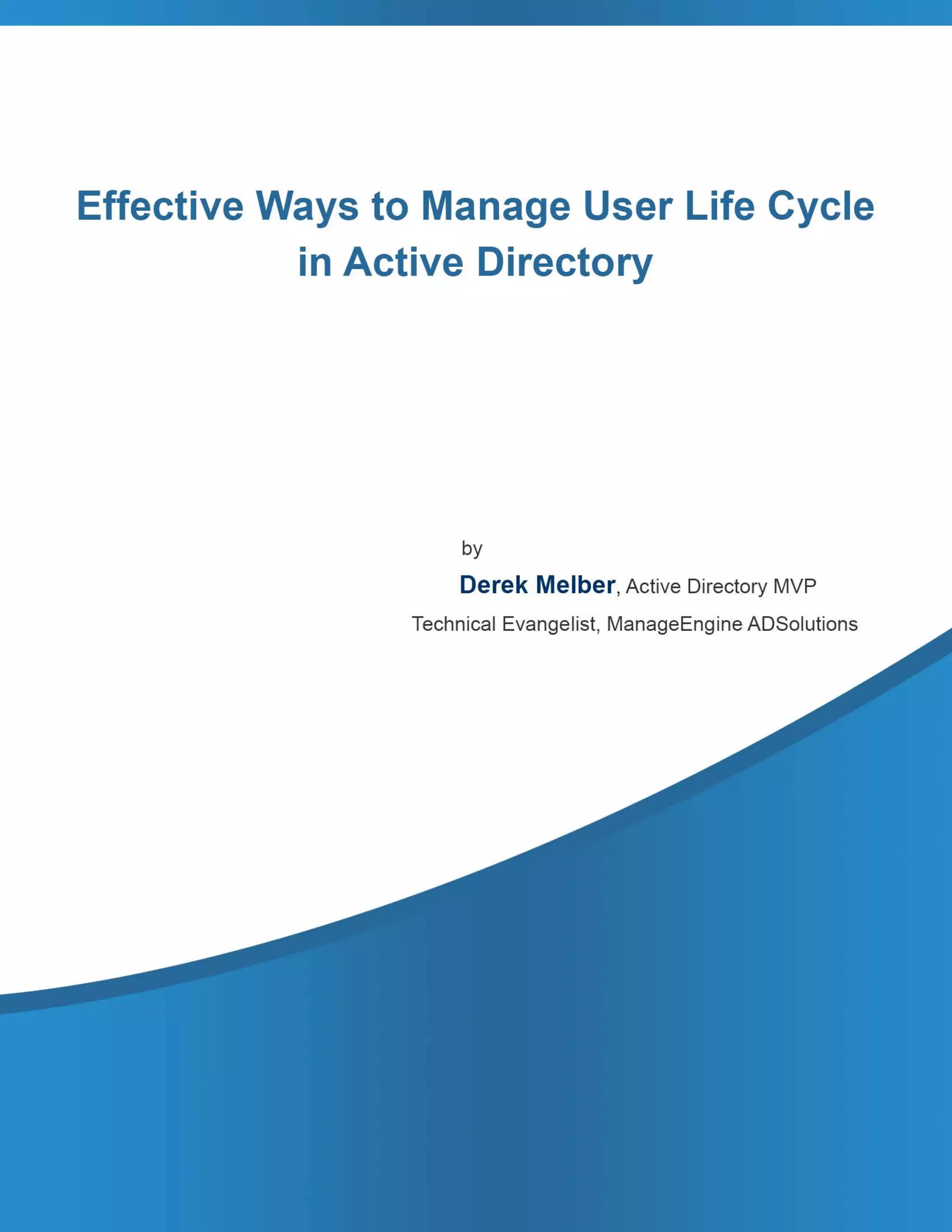 Effective User Life Cycle Management in Active Directory | PDF