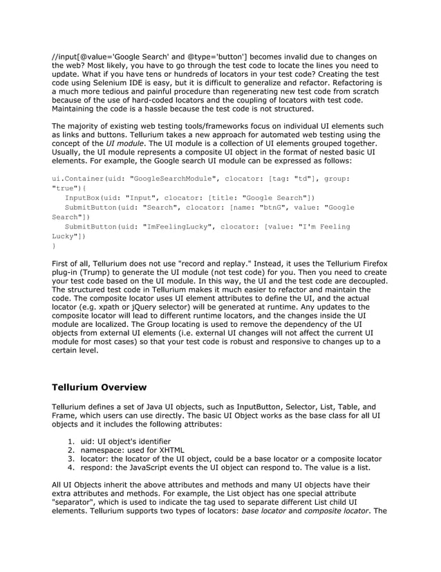 Manageable Robust Automated Ui Test | PDF