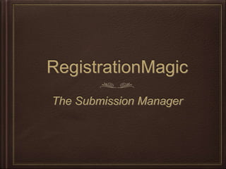 Manage and Export WordPress Registration Forms Database | PPT