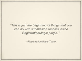Manage and Export WordPress Registration Forms Database | PPT