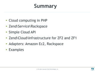 How to Manage Cloud Infrastructures using Zend Framework | PPT
