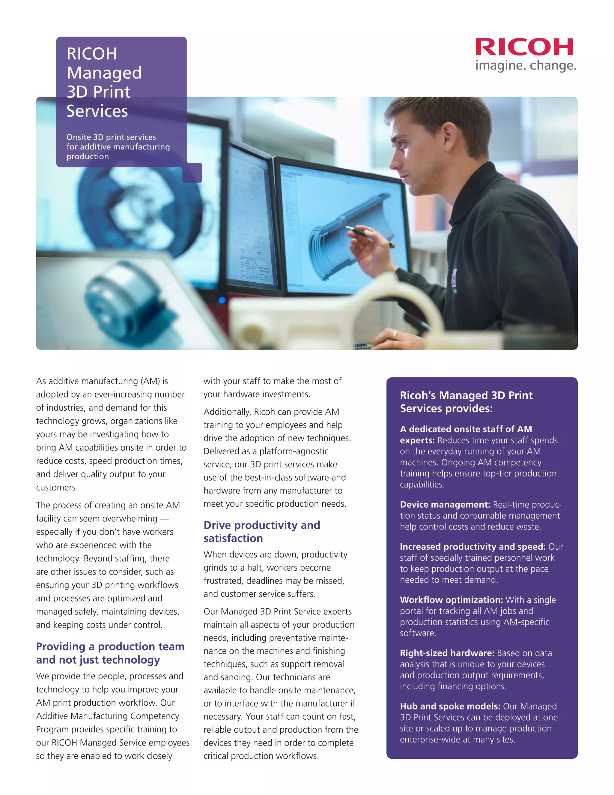 Ricoh Managed 3D Print Services | PDF