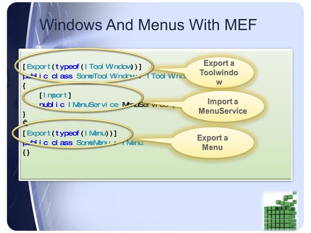Managed Extensibility Framework Mef Ppt