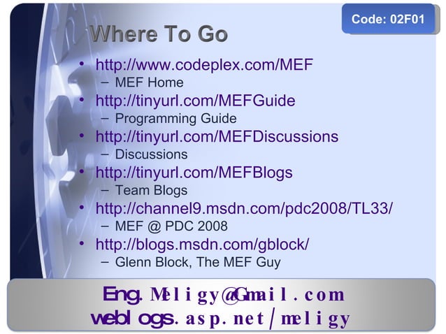 Managed Extensibility Framework Mef Ppt