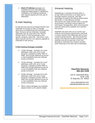 Managed Hosting Services | PDF