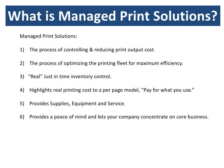 Managed print-solutions