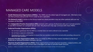 Managed Care and IT Impact on Health Care | PPTX