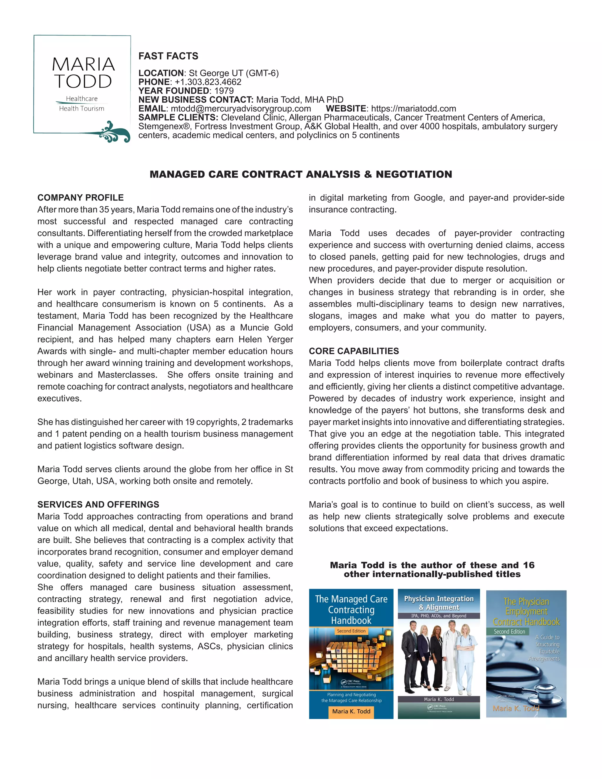 MANAGED CARE CONTRACT ANALYSIS & NEGOTIATION | PDF