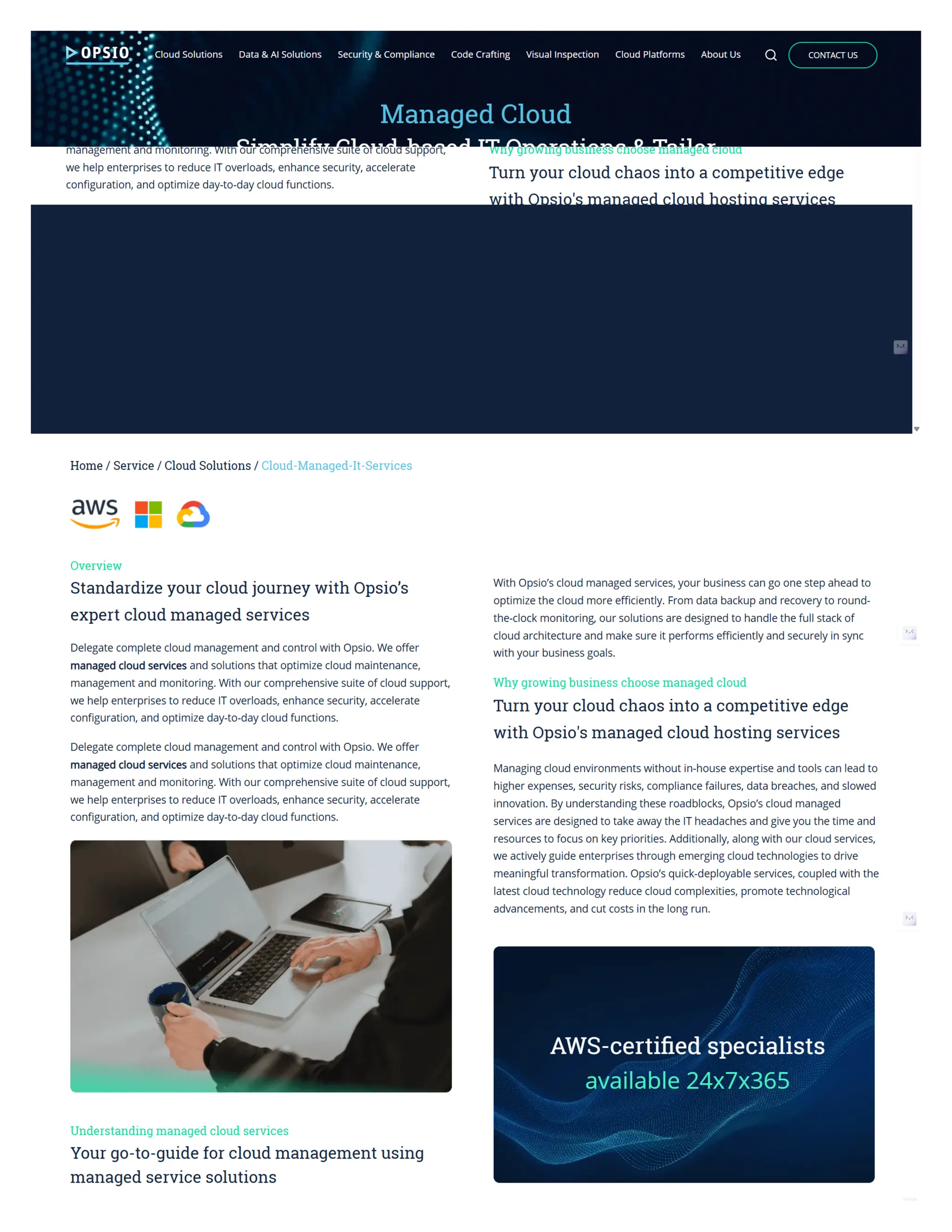 Managed Cloud services - Opsio Cloud Man | PDF