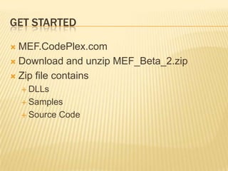 Managed Extensibility Framework 2010 01 | PPT