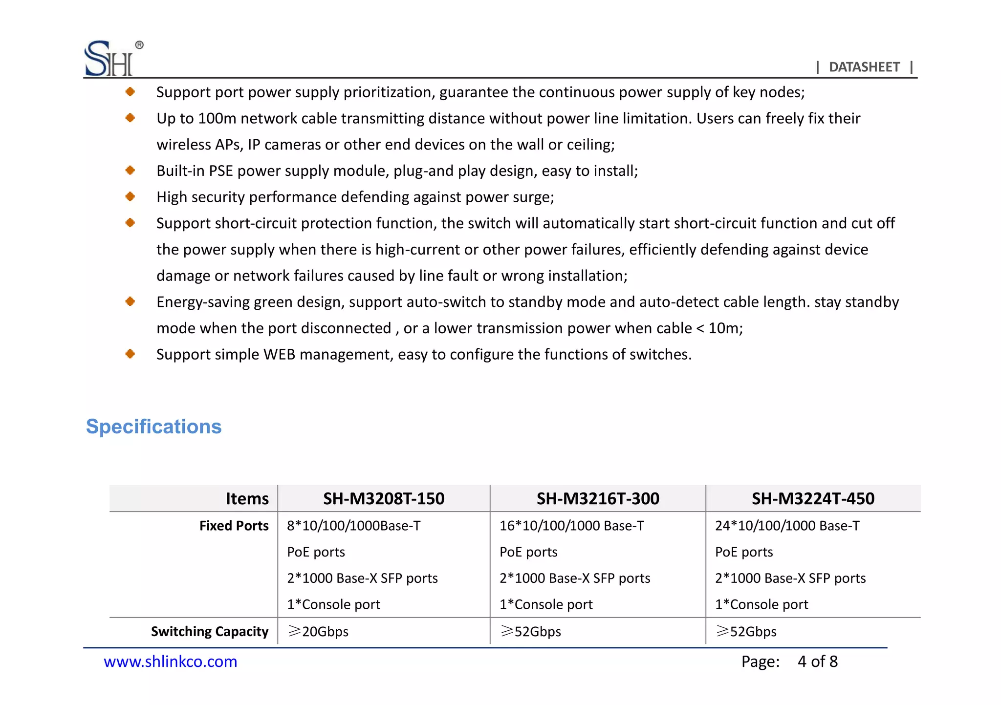 Managed gigabit PoE Switch | PDF