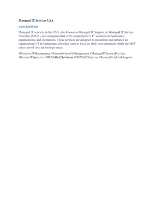 Managed IT services USA | DOCX