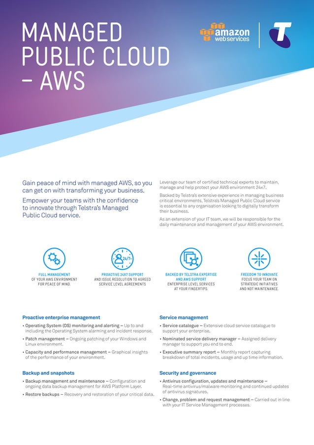 Managed public cloud (AWS) datasheet | PDF | Cloud Computing | Internet