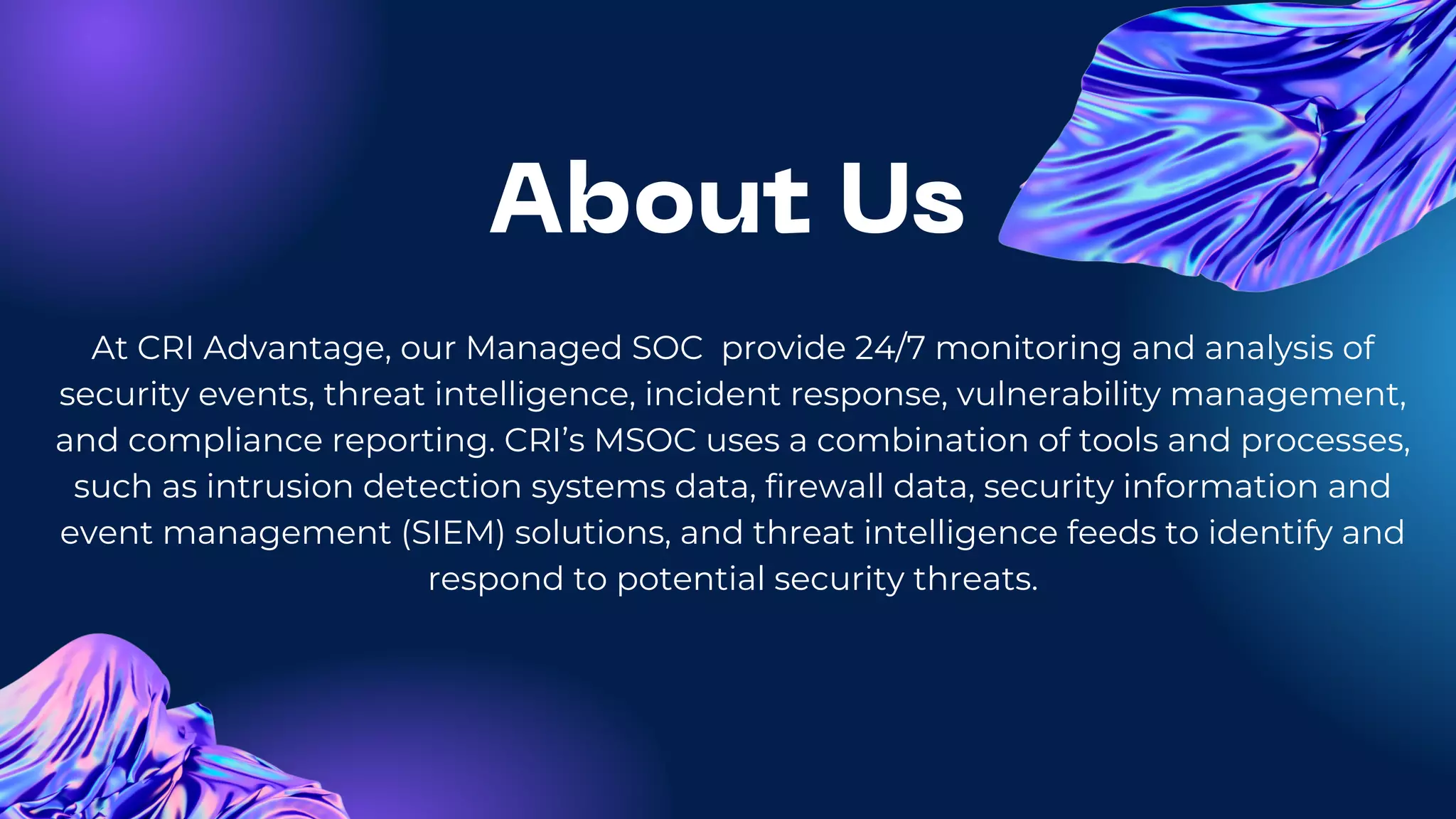 Managed Security Operations Center – CRI Advantage | PDF