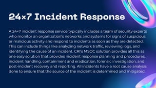 Managed Security Operations Center – CRI Advantage | PDF