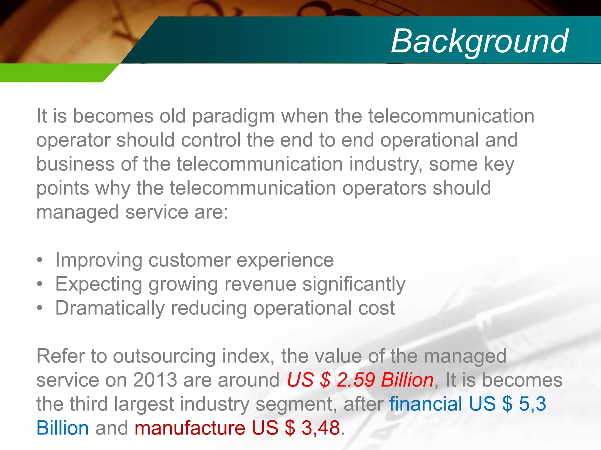 Managed Service at Indonesia Telecommunication Industry | PPTX