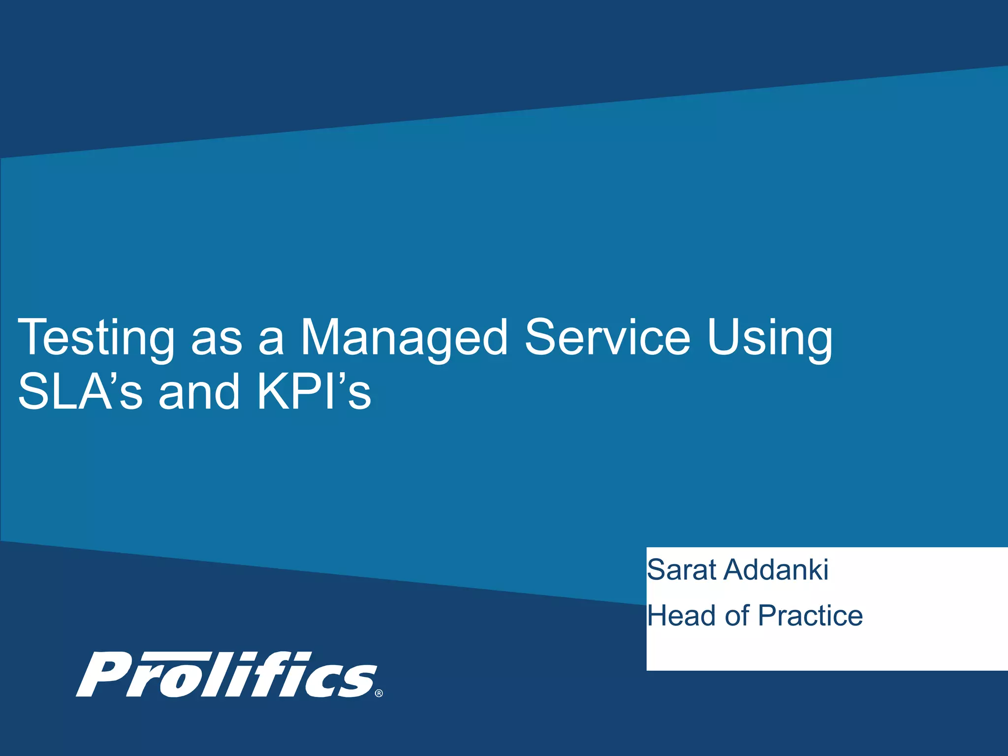 Managed Services Using SLAs and KPIs | PPTX