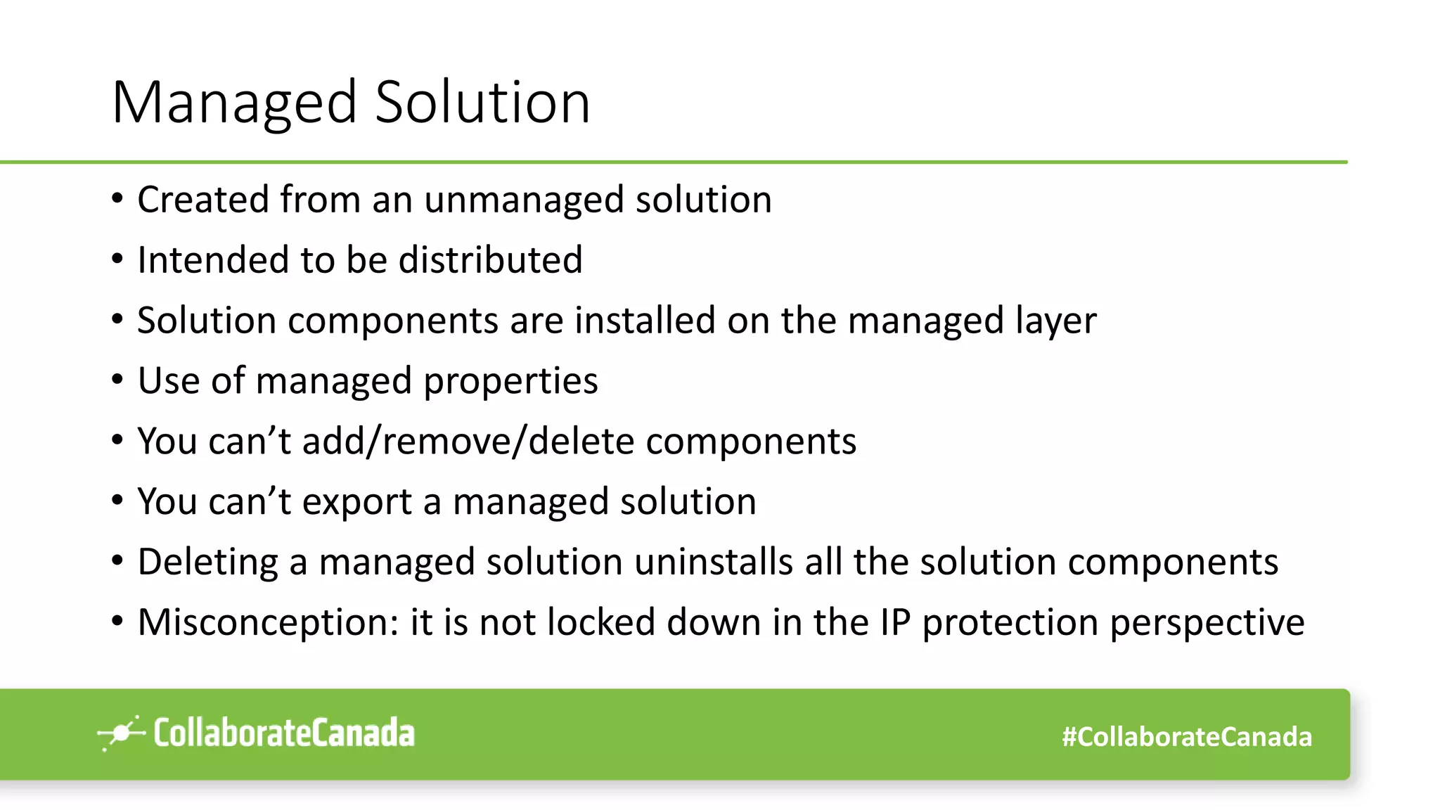 Managed Vs Unmanaged Solution Dynamics 365 Ce Crm Ppt