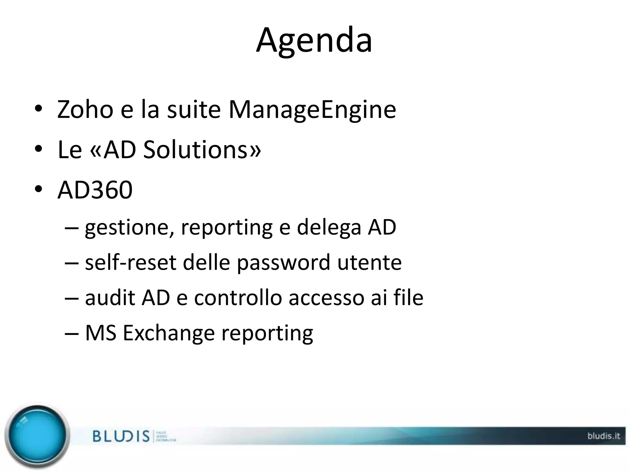 ManageEngine AD360 - Gestione e reporting Active Directory | PPTX