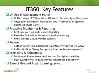 Manage engine it360 | PPTX
