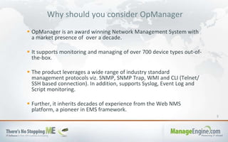 ManageEngine OpManager - OEM on-boarding document | PPTX