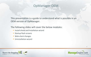 ManageEngine OpManager - OEM on-boarding document | PPTX