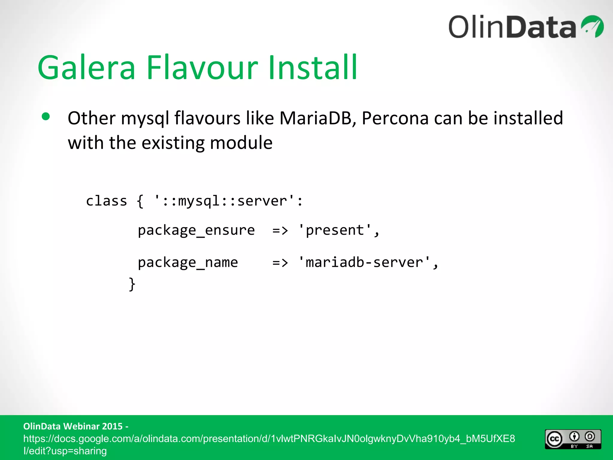 Webinar - Manage Galera Cluster with Puppet | PPT