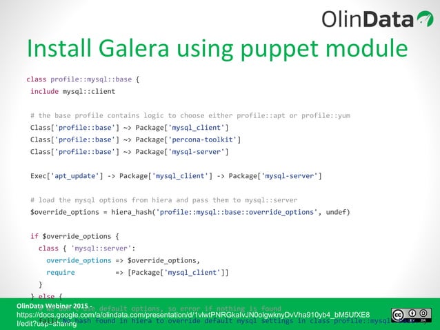 Webinar - Manage Galera Cluster with Puppet | PPT