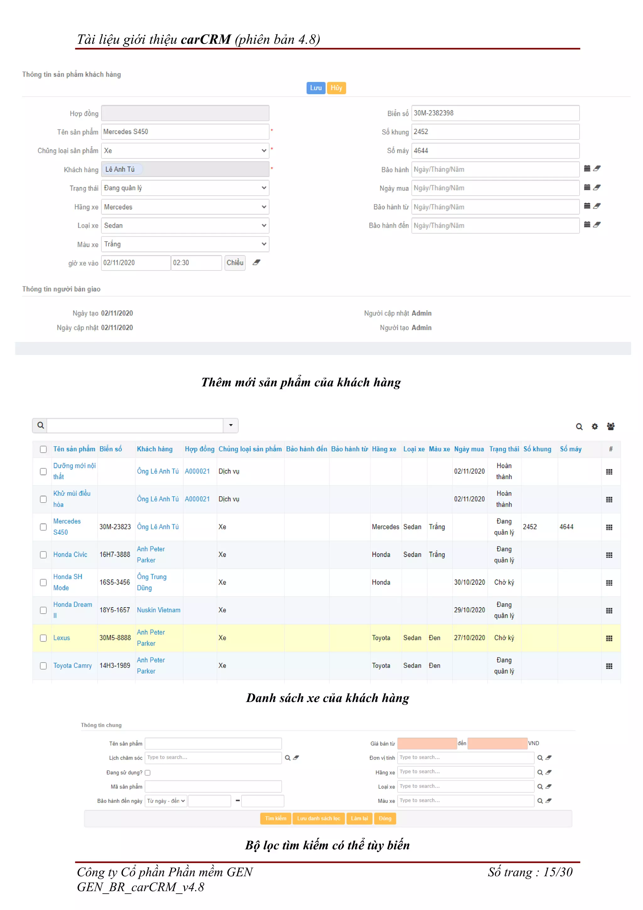Manage garage car showroom with car crm by gen software | PDF