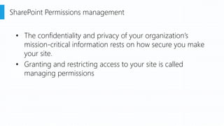 Manage how people use your SharePoint Online | PPTX | Web Hosting | Internet