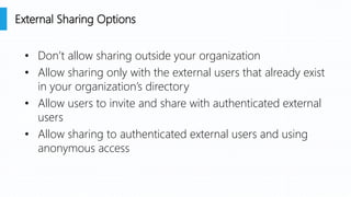 Manage how people use your SharePoint Online | PPTX | Web Hosting ...