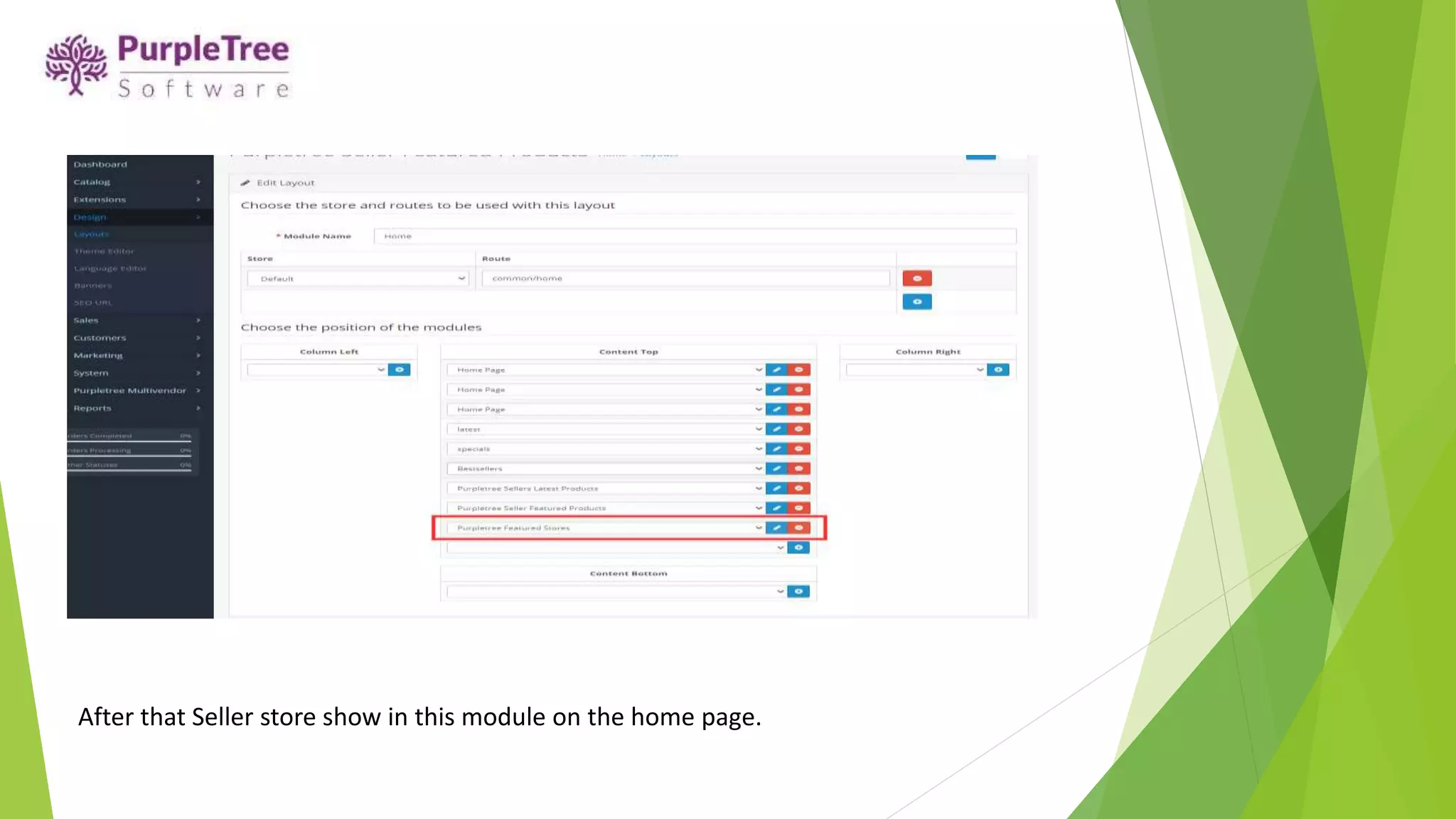 Manage layout for home page modules in opencart | PPT