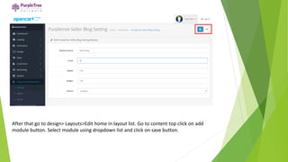 Manage layout for home page modules in opencart | PPT