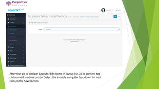 Manage layout for home page modules in opencart | PPT