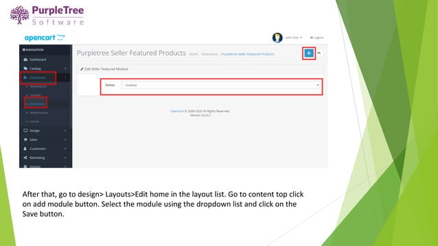 Manage layout for home page modules in opencart | PPT