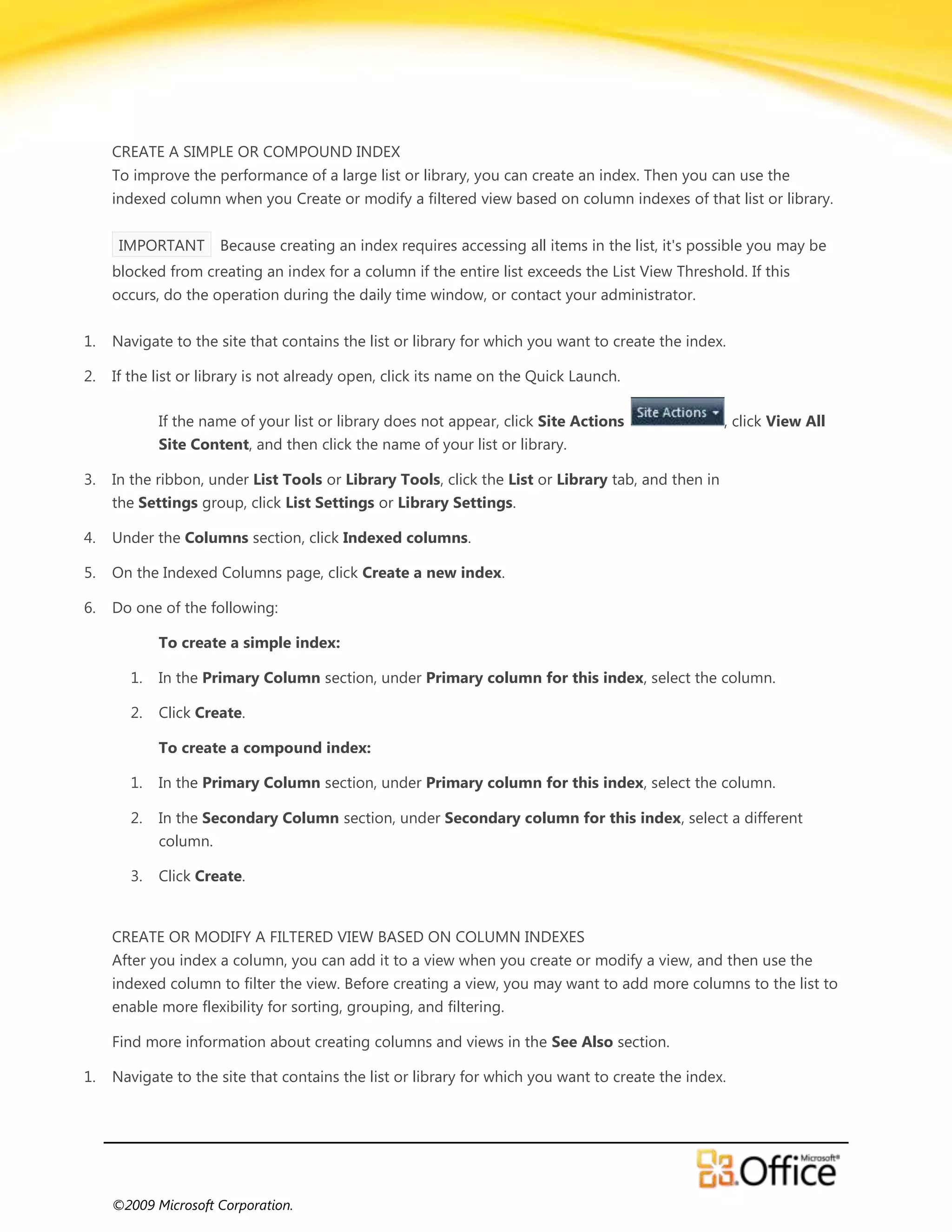 Manage Lists and Libraries with Many Items - EPC Group | PDF