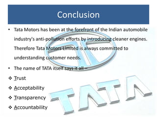 PPT on TATA motors limited by MohamedArif and his team!! | PPTX