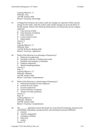 Management 12th Edition Schermerhorn Test Bank | PDF