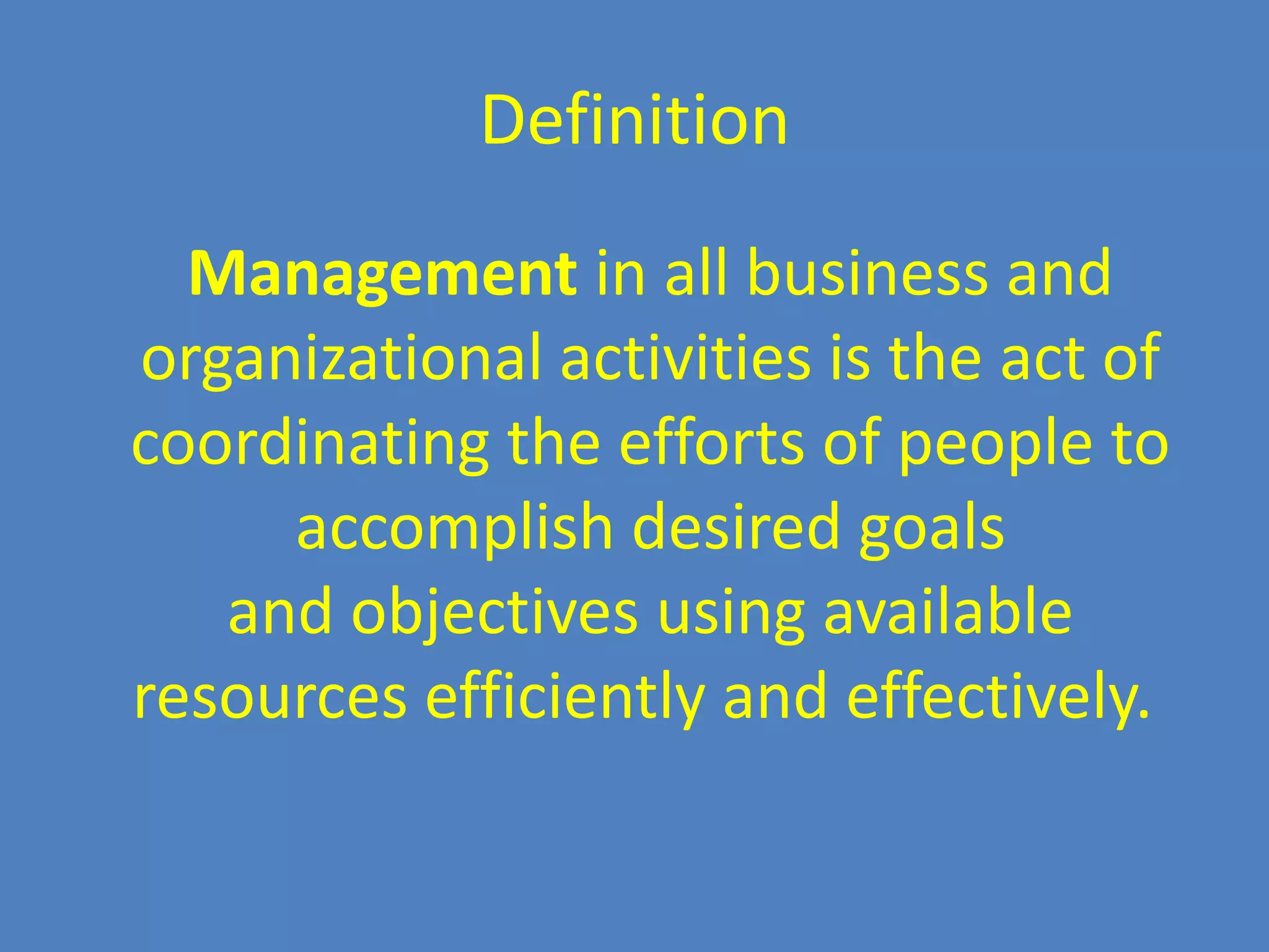 Management- Definition & Functions | PPTX