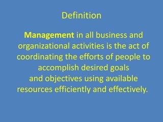 Management- Definition & Functions | PPTX