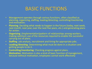 Management- Definition & Functions | PPTX