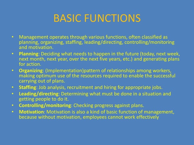 Management- Definition & Functions | PPTX | Human Resources | Business