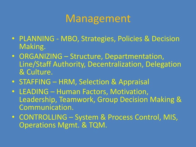 Management- Definition & Functions | PPTX | Human Resources | Business
