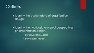 Management (Organization Design & Its Perspective) | PPTX